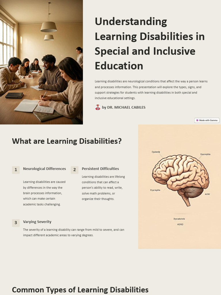 Learning Disabilities in Education Explained | PDF | Learning ...