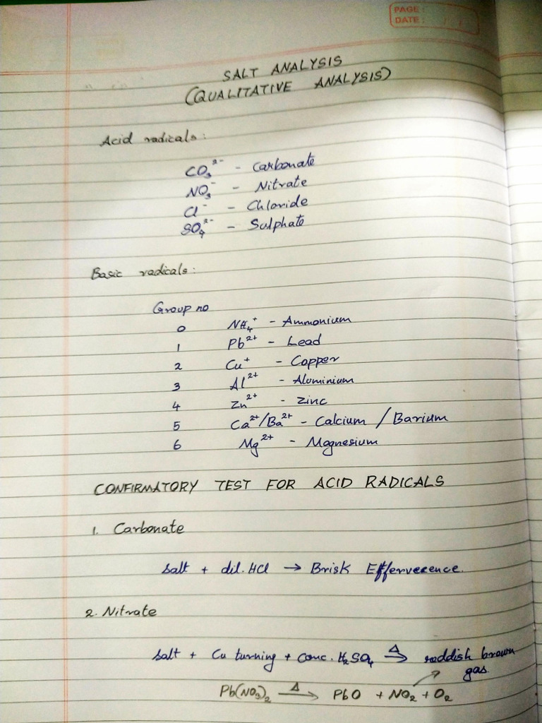 Chemistry Practical Notes | PDF