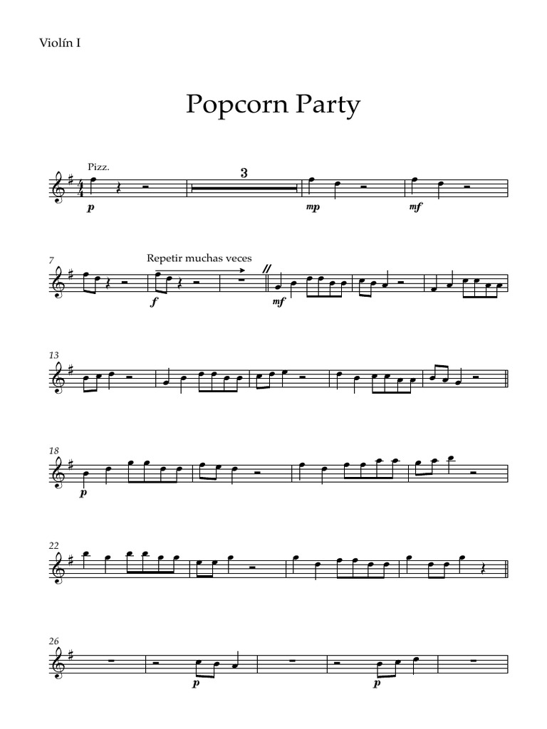 Popcorn Party - Violín I - 2025-09-15 1443 - Violín I | PDF