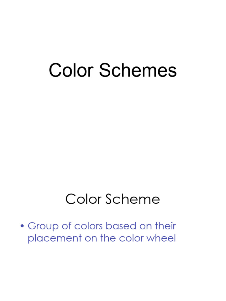 Understanding Color Schemes | PDF