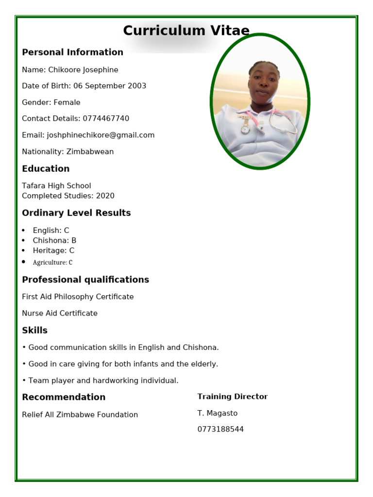 Chikoore Josphine CV | PDF