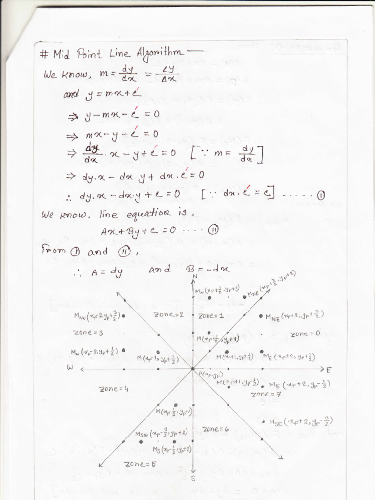 L2 Bresenham Midpoint Line Algorithm | PDF | Algorithms | Discrete ...