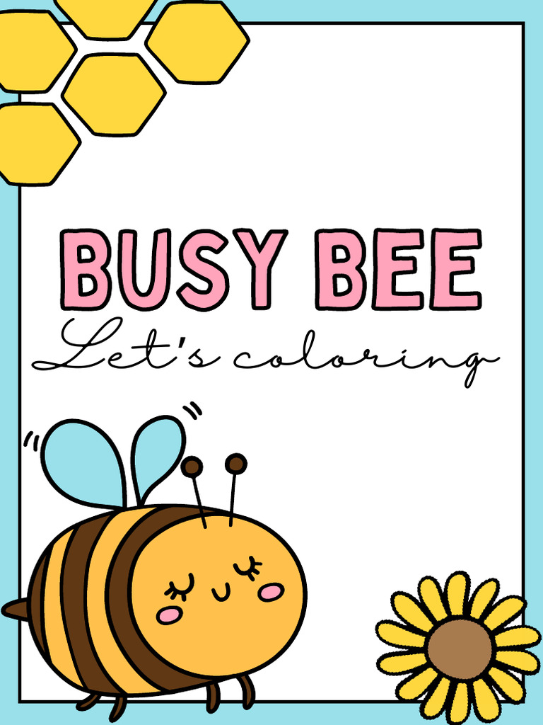 Colorful Bee Coloring Worksheet | PDF