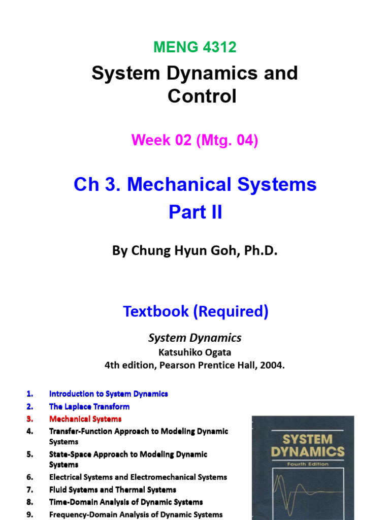 MTG - 04-Mechanical Systems Part 2-Note | PDF | Oscillation | Motion ...