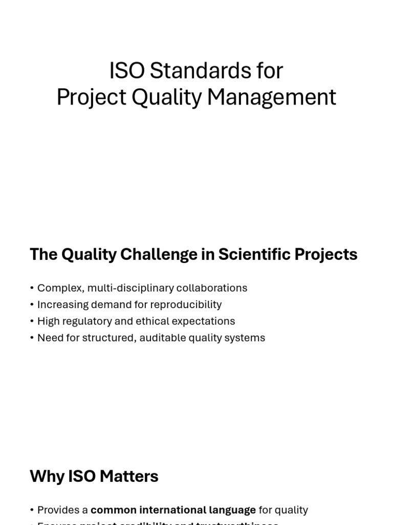 ISO Standards for Project Quality Management | PDF | Project Management ...