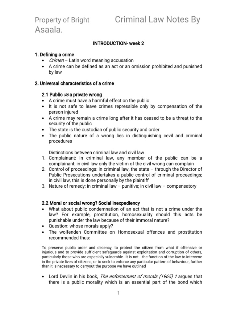 Criminal Law - 1 (1) - 11 | PDF
