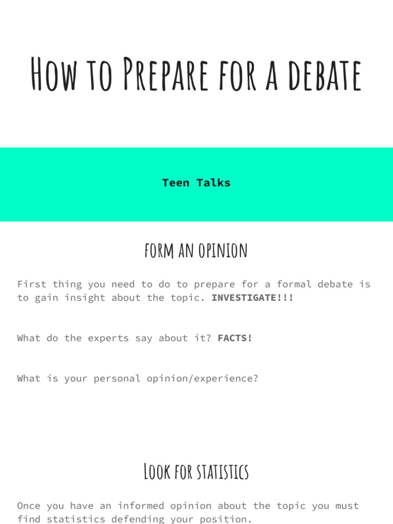 Preparing for a Debate: Key Steps | PDF
