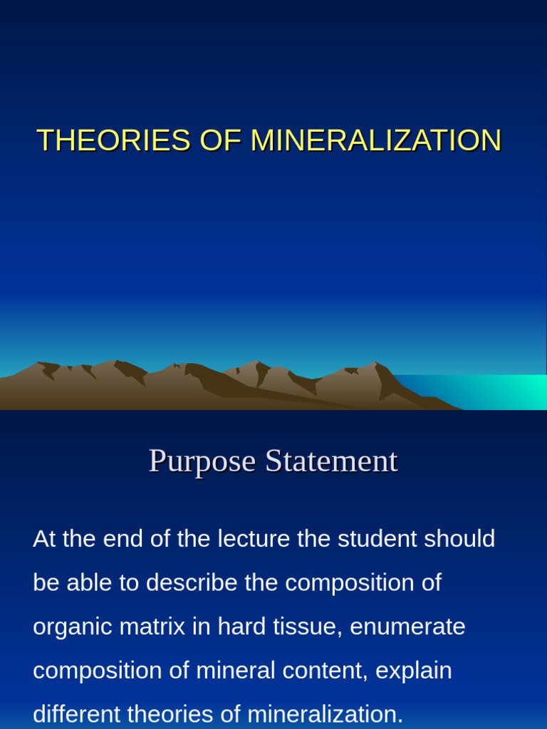 Theories of Mineralization | PDF | Chemistry