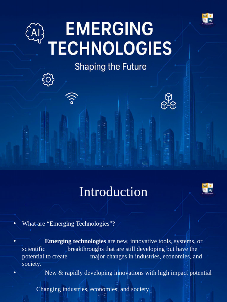 Emerging Technologies Overview | PDF | Virtual Reality | Augmented Reality