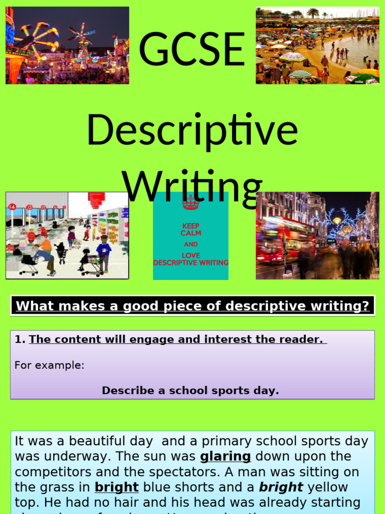 GCSE Descriptive Writing Guide | PDF | Verb | Grammar