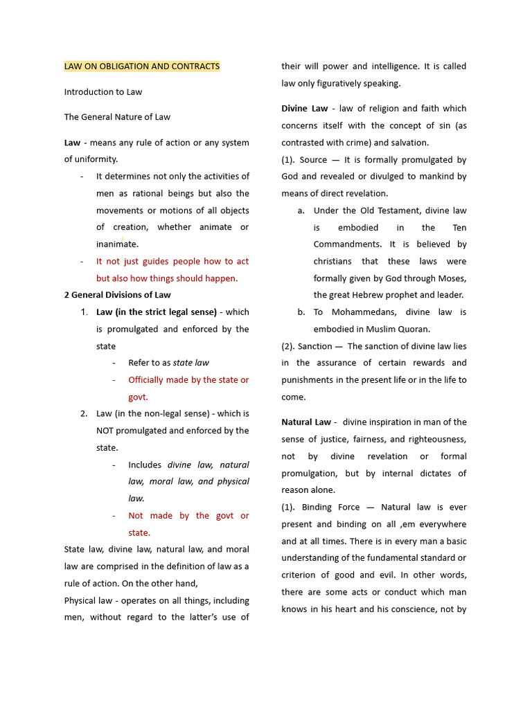 Oblicon - Intro To Chapter 1 | PDF | Precedent | Law Of Obligations