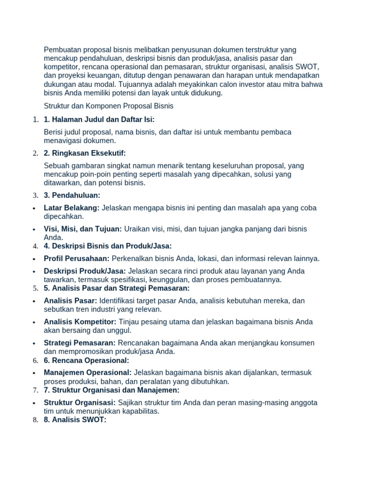 Struktur Proposal Bisnis Efektif | PDF