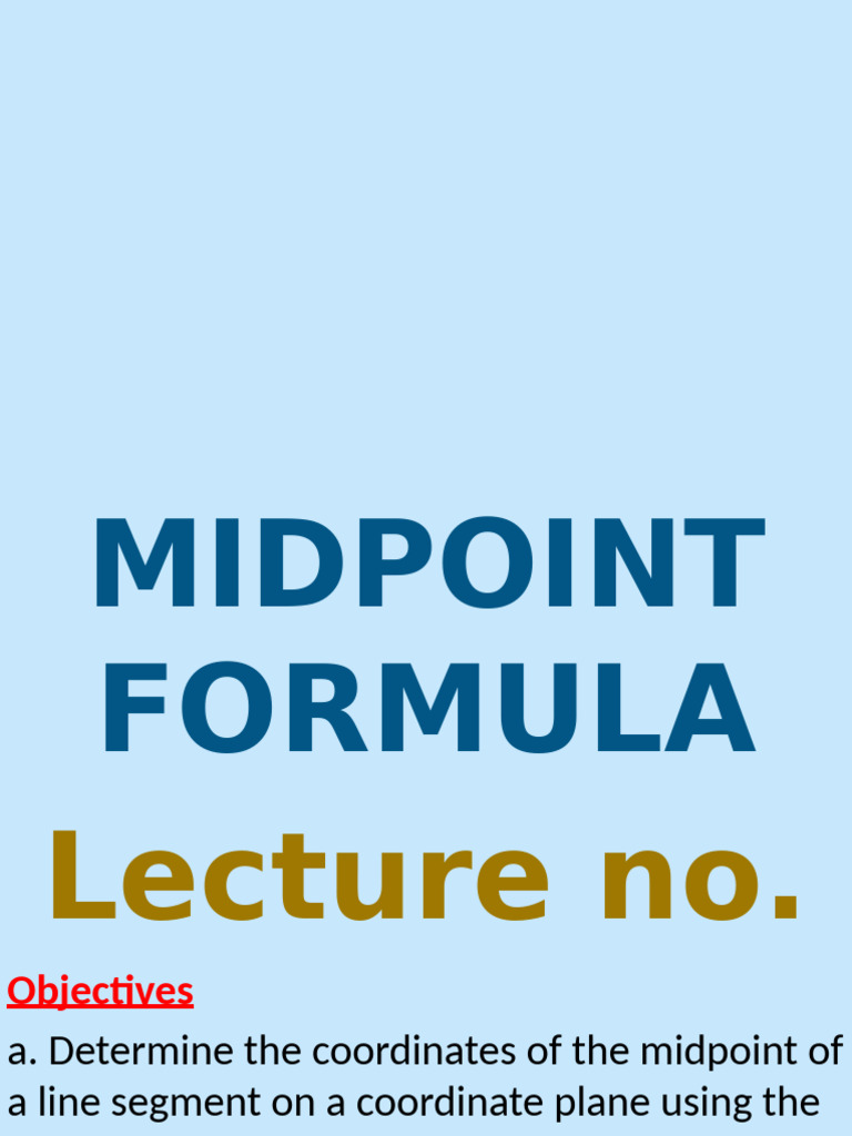 Midpoint Formula Explained: Examples & Applications | PDF | Number ...