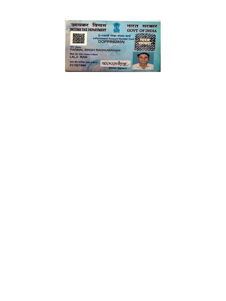 Parmal Singh Pan Card | PDF