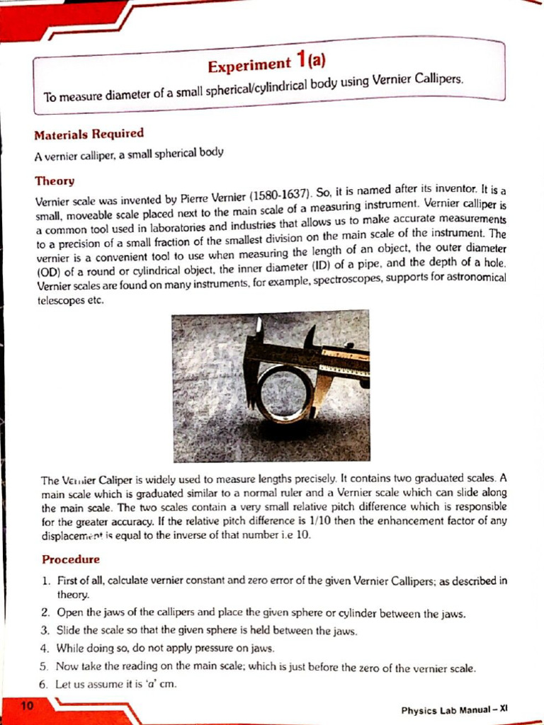 Physics Practical Class-11 | PDF