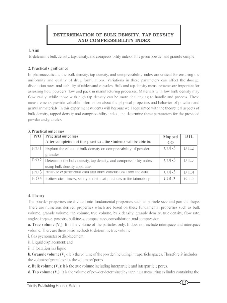 Bulk Density Tap Density Carr Index | PDF