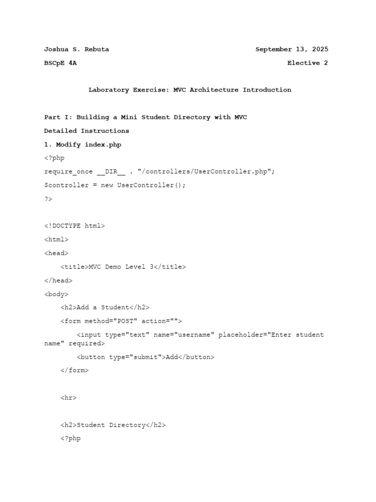 Rebuta - MVC Architecture | PDF | Model–View–Controller | Databases