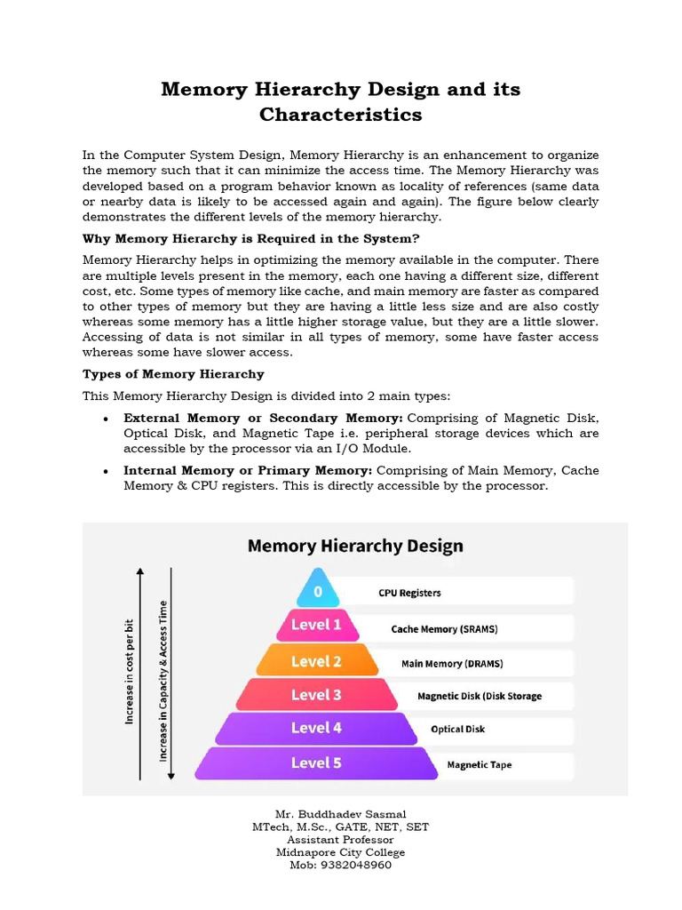 Memory Hierarchy Design and Its Characteristics | PDF | Random Access Memory | Computer Data Storage