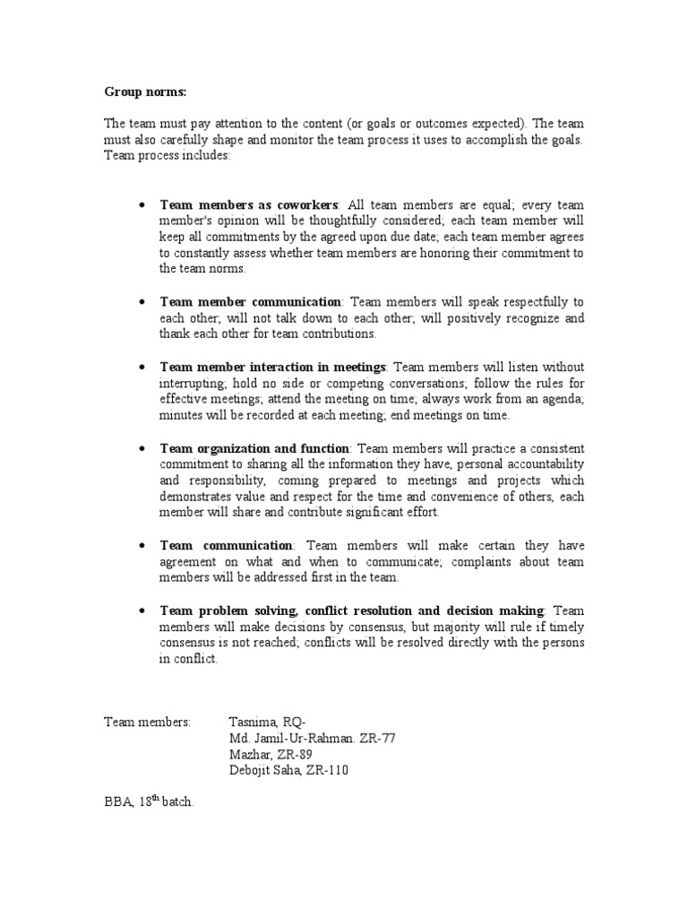 Group Norms | PDF | Consensus Decision Making | Norm (Social)