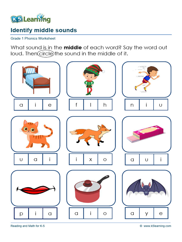 Grade 1 Phoneme Isolation U5h | PDF