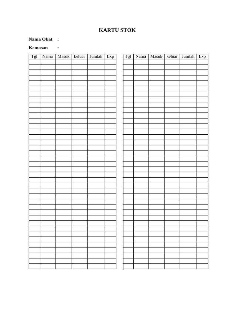 Kartu Stok Obat | PDF