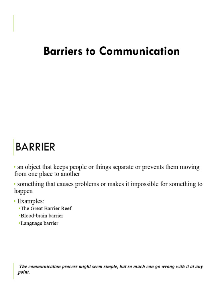 Understanding Communication Barriers | PDF | Communication | Nonverbal ...