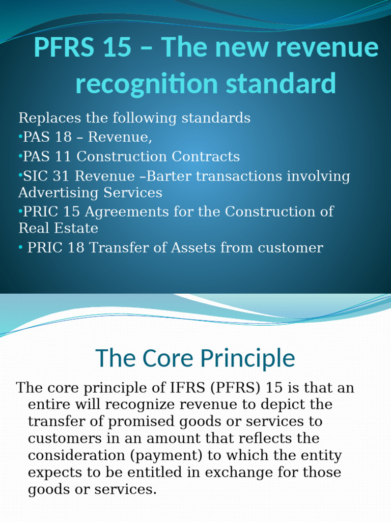 PFRS 15 – the New Revenue Recognition Standard (Construction) | PDF ...