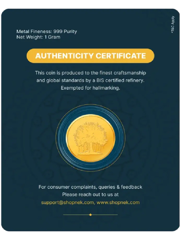 Purity Certificate | PDF