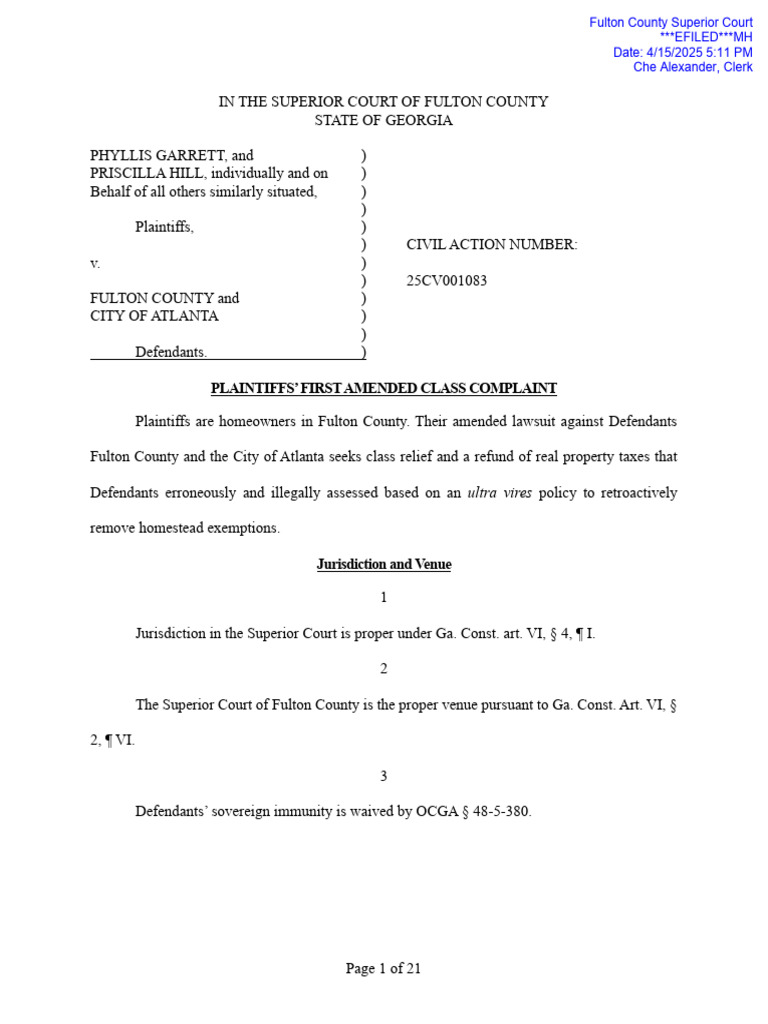 Plaintiffs First Amended Class Complaint | PDF | Cost Of Living | Class ...