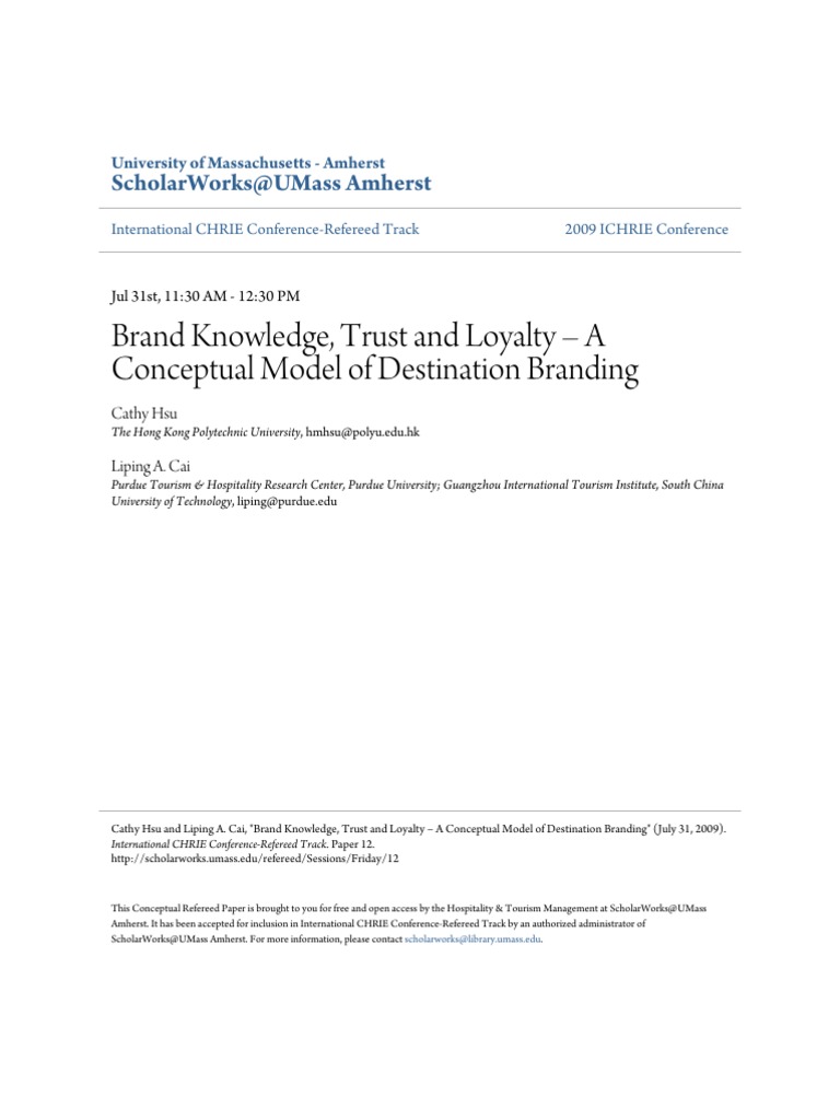 A Conceptual Model of Destination Branding | PDF | Brand | Attitude ...