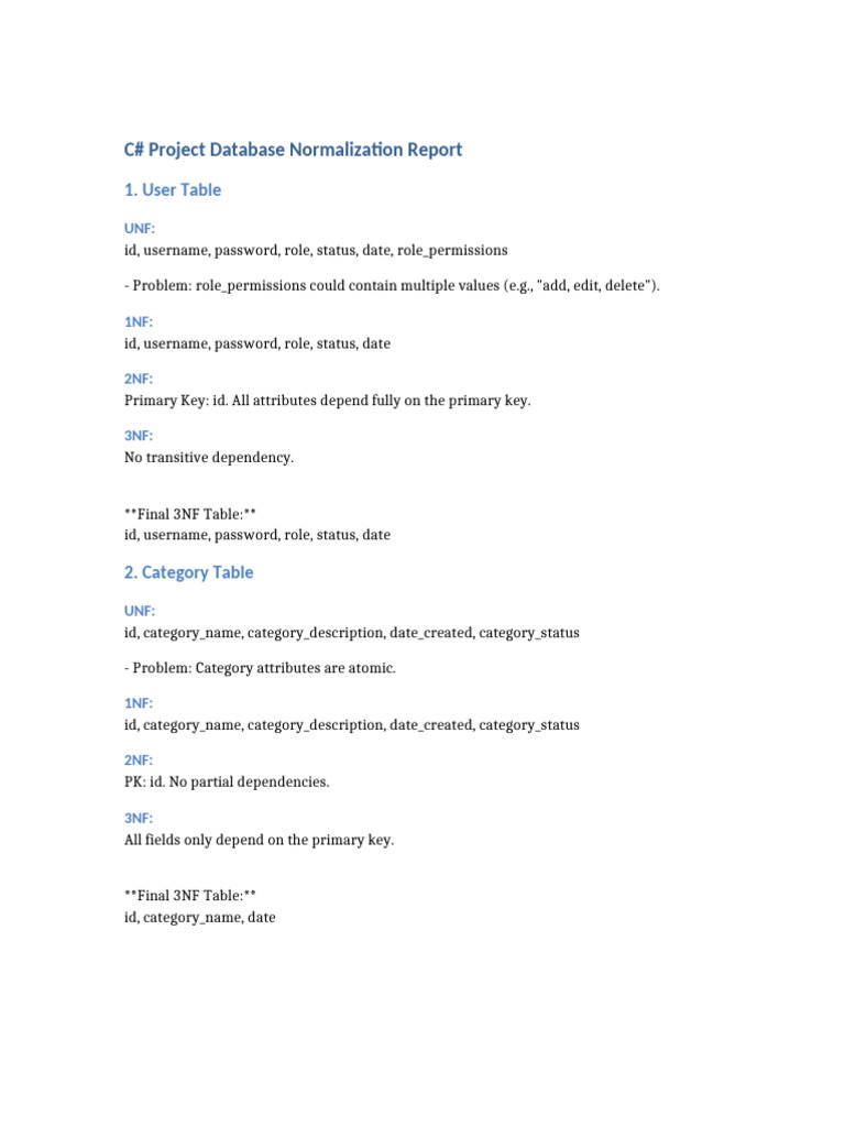 CSharp Project Normalization Final | PDF | Computer Data | Information Science