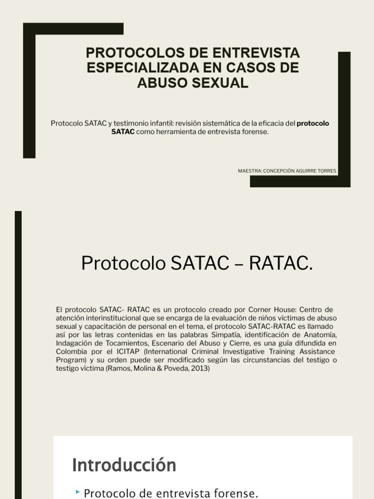 Protocolo SATAC en Entrevistas Forenses | PDF