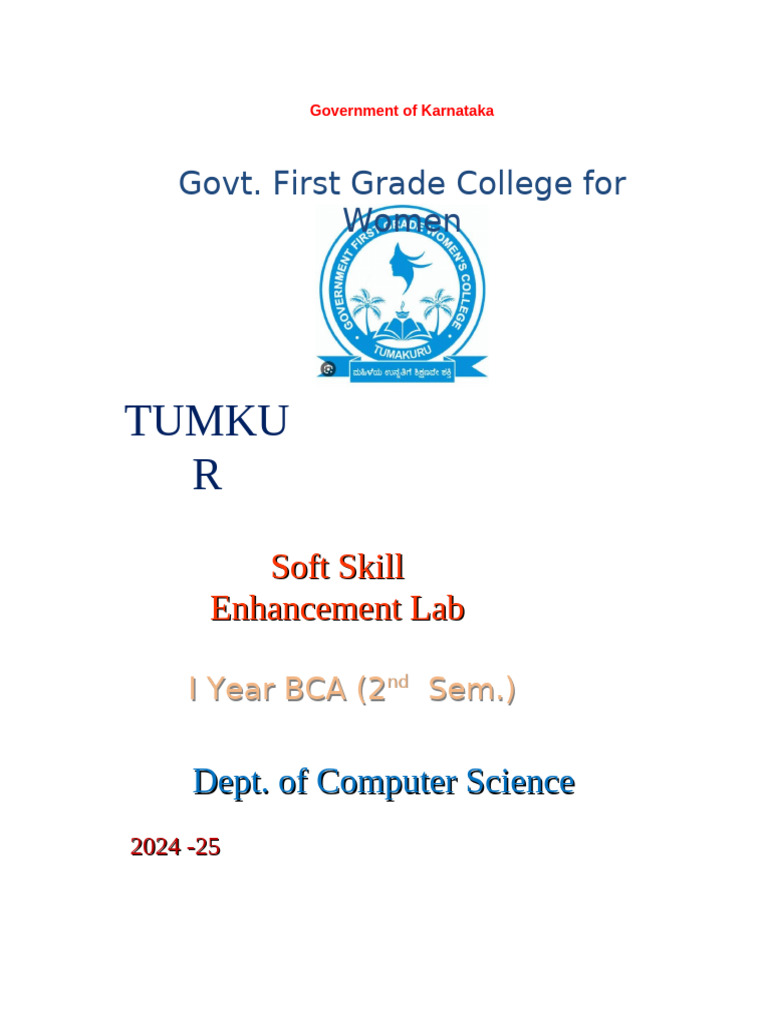 BCA Soft Skill Lab Certificate 2024-25 | PDF