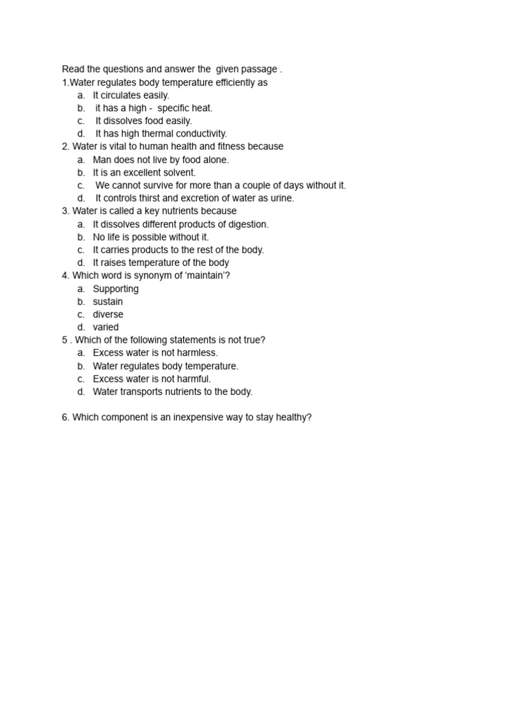 Importance of Water for Health | PDF