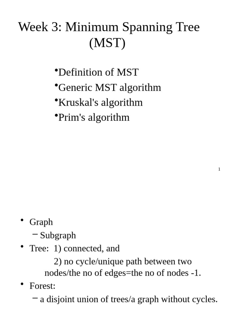 Minimum Spanning Tree Algorithms Explained | PDF | Mathematical ...