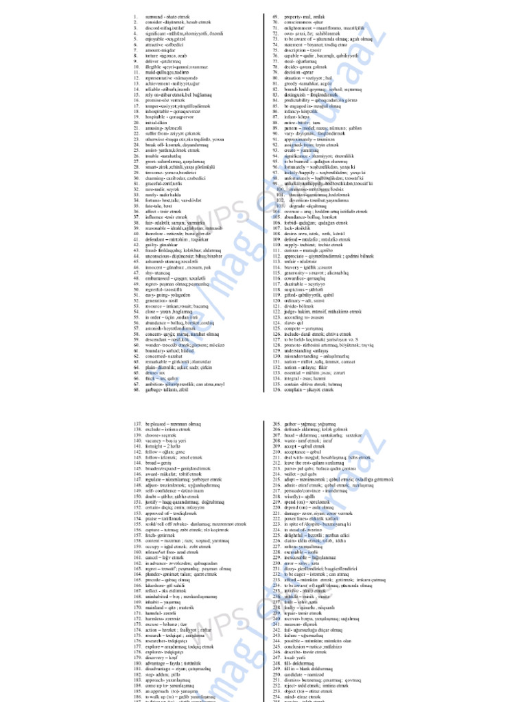 Eng 500 Söz Qəbul | PDF