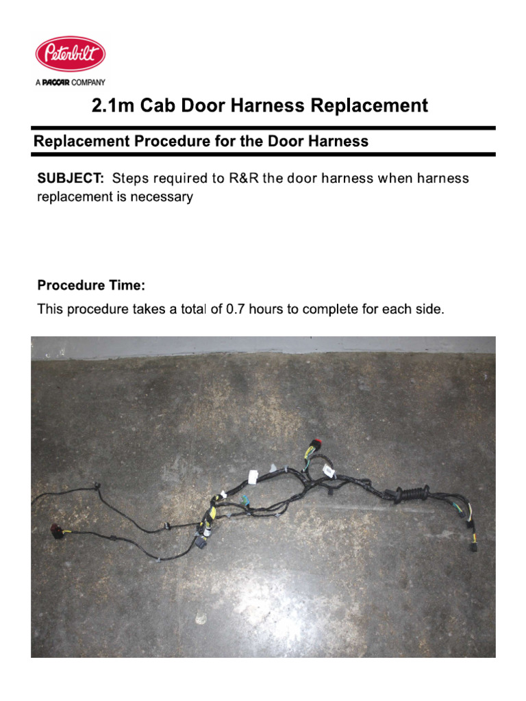 2.1m Cab Door Harness Replacement | PDF
