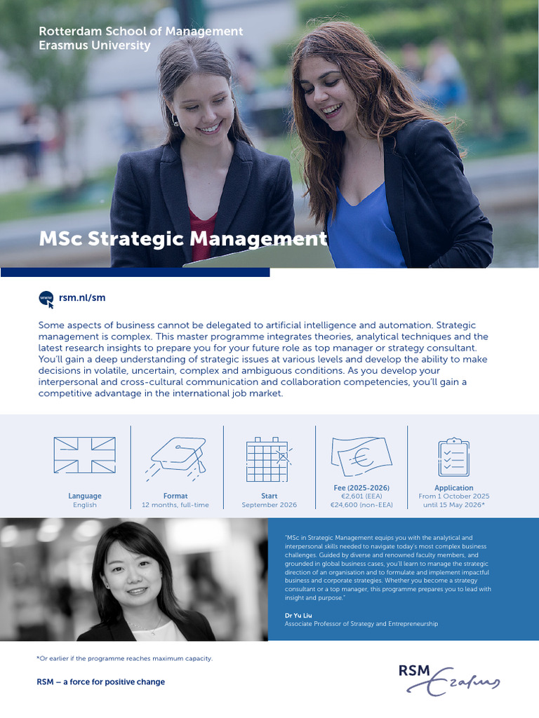 MSC Strategic Management - RSM | PDF | Strategic Management | Cognition