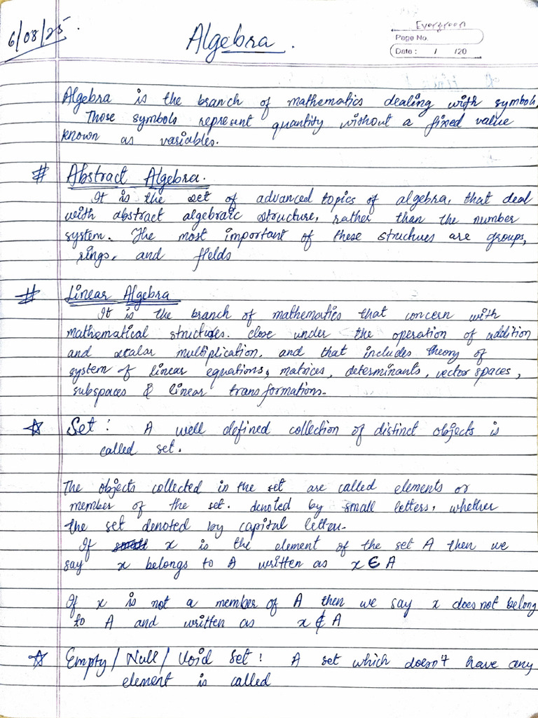 Algebra Notes1 | PDF