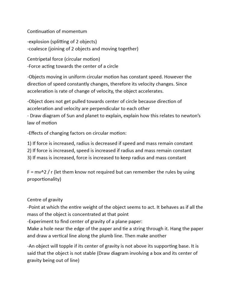 Continuation of Momentum | PDF