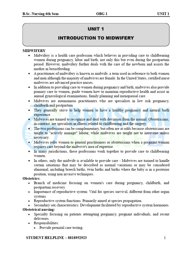 Introduction To Midwifery - 46390880 - 2025 - 09 - 09 - 14 - 32 | PDF ...