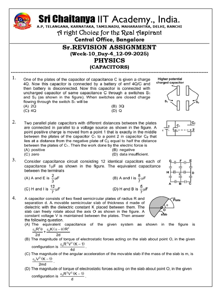 PHY REV - ASSN W-10 Day-4 10-09-2025 | PDF | Chess Theory | Chess