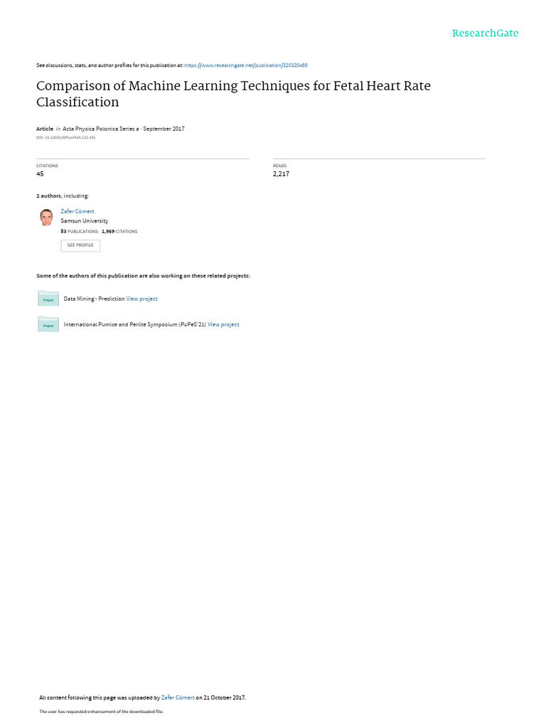Comparison of Machine Learning Techniques For Feta | PDF | Applied Mathematics | Machine Learning