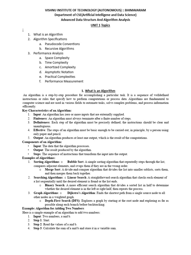 Advanced Data Structures & Algorithms | PDF | Time Complexity ...
