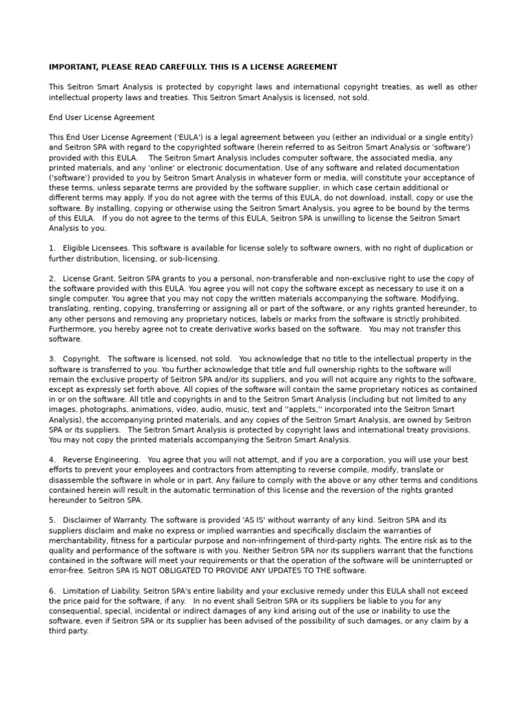 Eula | PDF | License | Indemnity