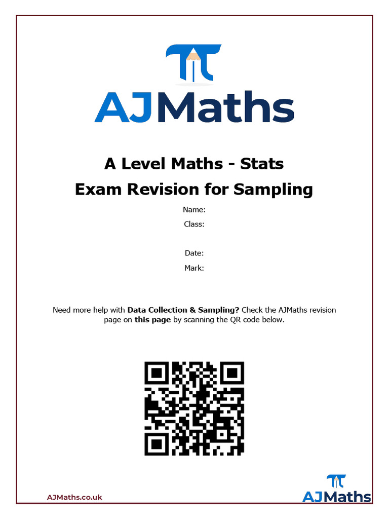A Level Maths: Sampling Techniques Guide | PDF