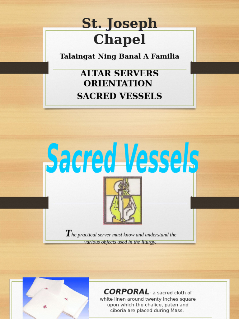 Altar Servers' Guide to Sacred Vessels | PDF | Mass (Liturgy) | Altar