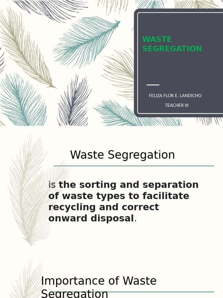 Waste Segregation Ppt1 | PDF | Compost | Waste