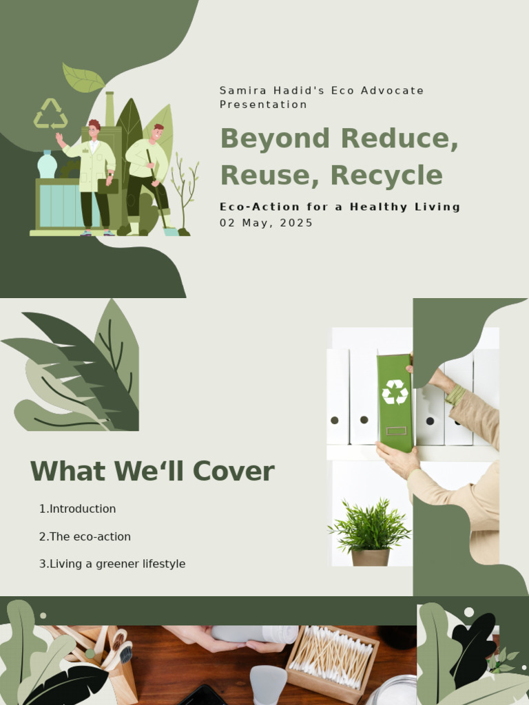 Green Modern Eco Action Botanical Sustainable Habits Presentation | PDF ...