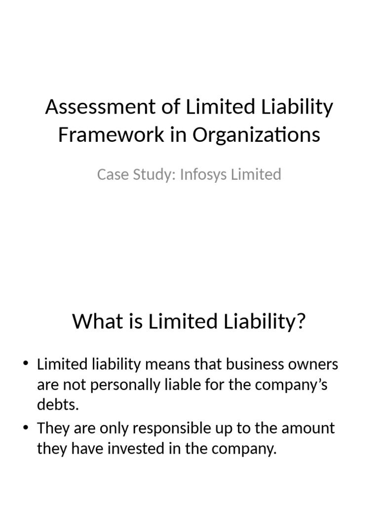 Limited Liability Framework in Infosys | PDF